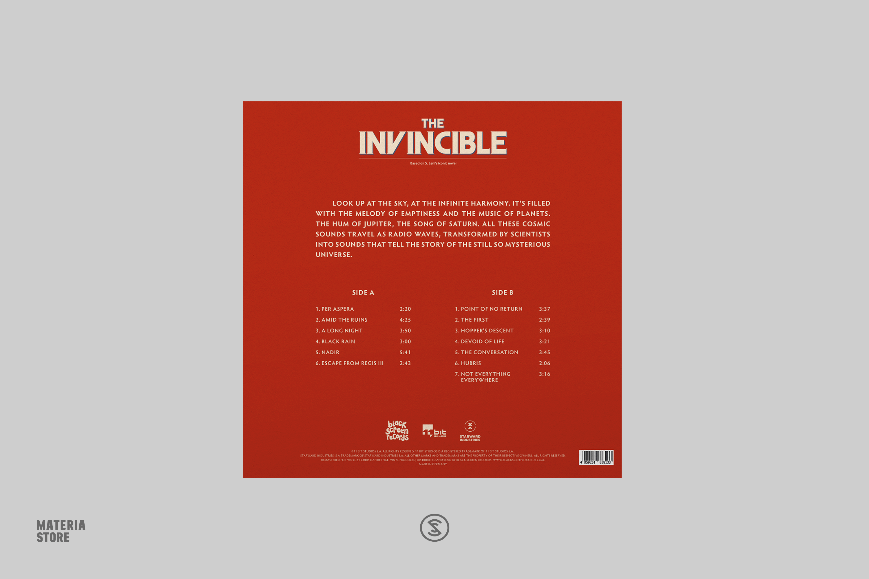 The Invincible (Original Soundtrack) - Brunon Lubas (1xLP Vinyl Record